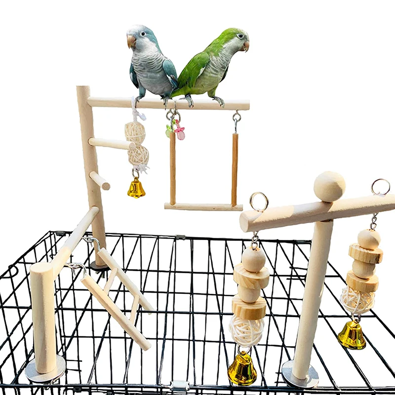 Parrot Playground Parakeet Perches Outside Cage Bird Climbing Ladder ...