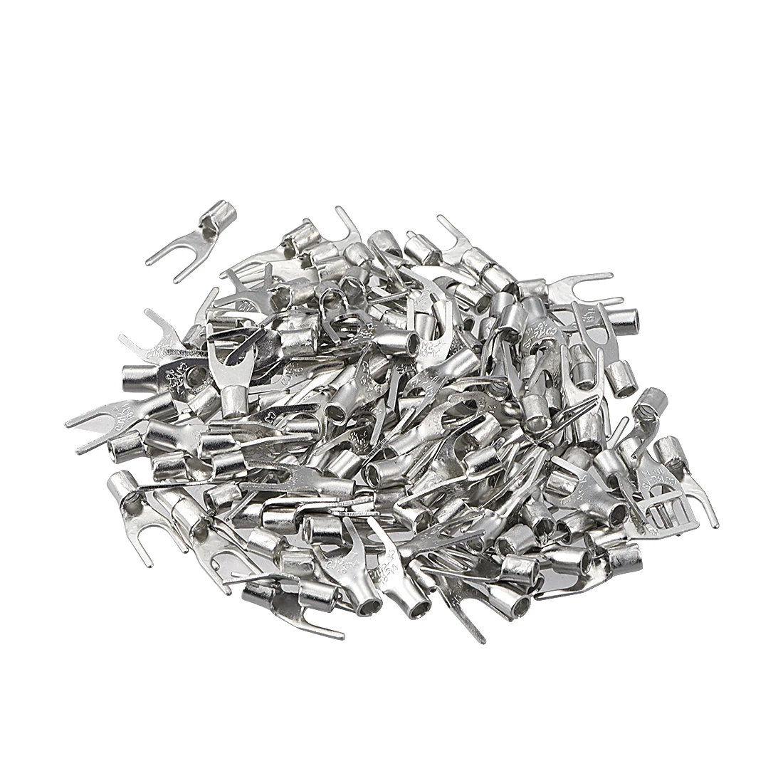 10-150Pcs UT2.5-3 SNB2-4S(4M) SNB1.25-3.2(5S) Non-Insulated U-Type Copper Crimp Terminals AWG22 ...