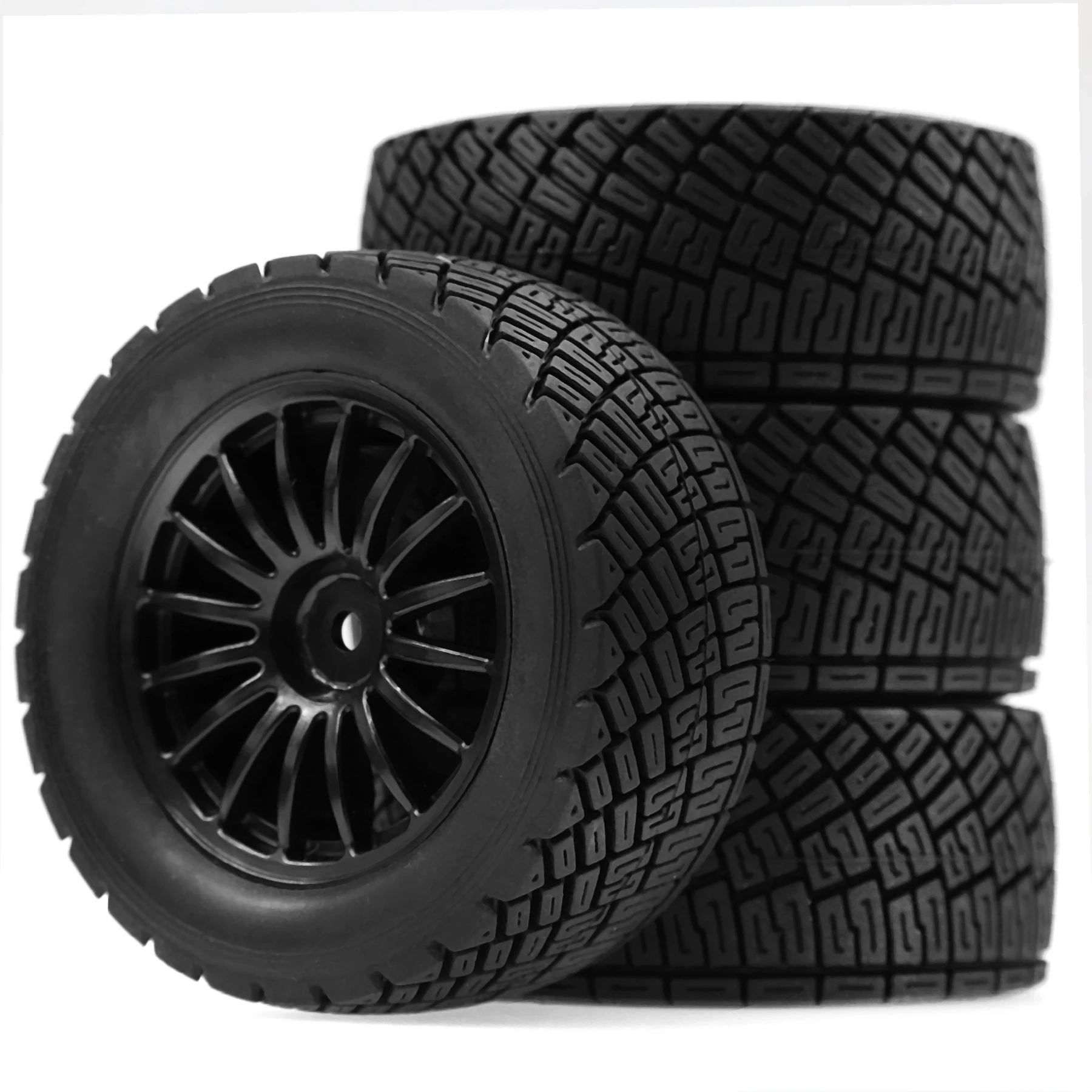 4PCS 80MM Rally Rubber Tires Wheel Rim Set Compatible with 1/10 Off ...