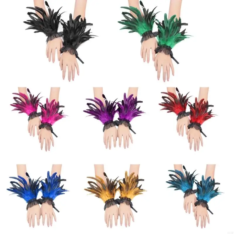 Ethnic Feathered Arm Sleeves Cosplay Costume Props Armwear for ...