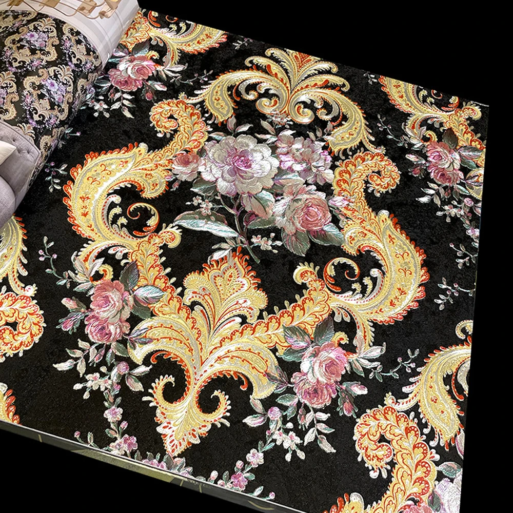 Purple And Black Damask Background