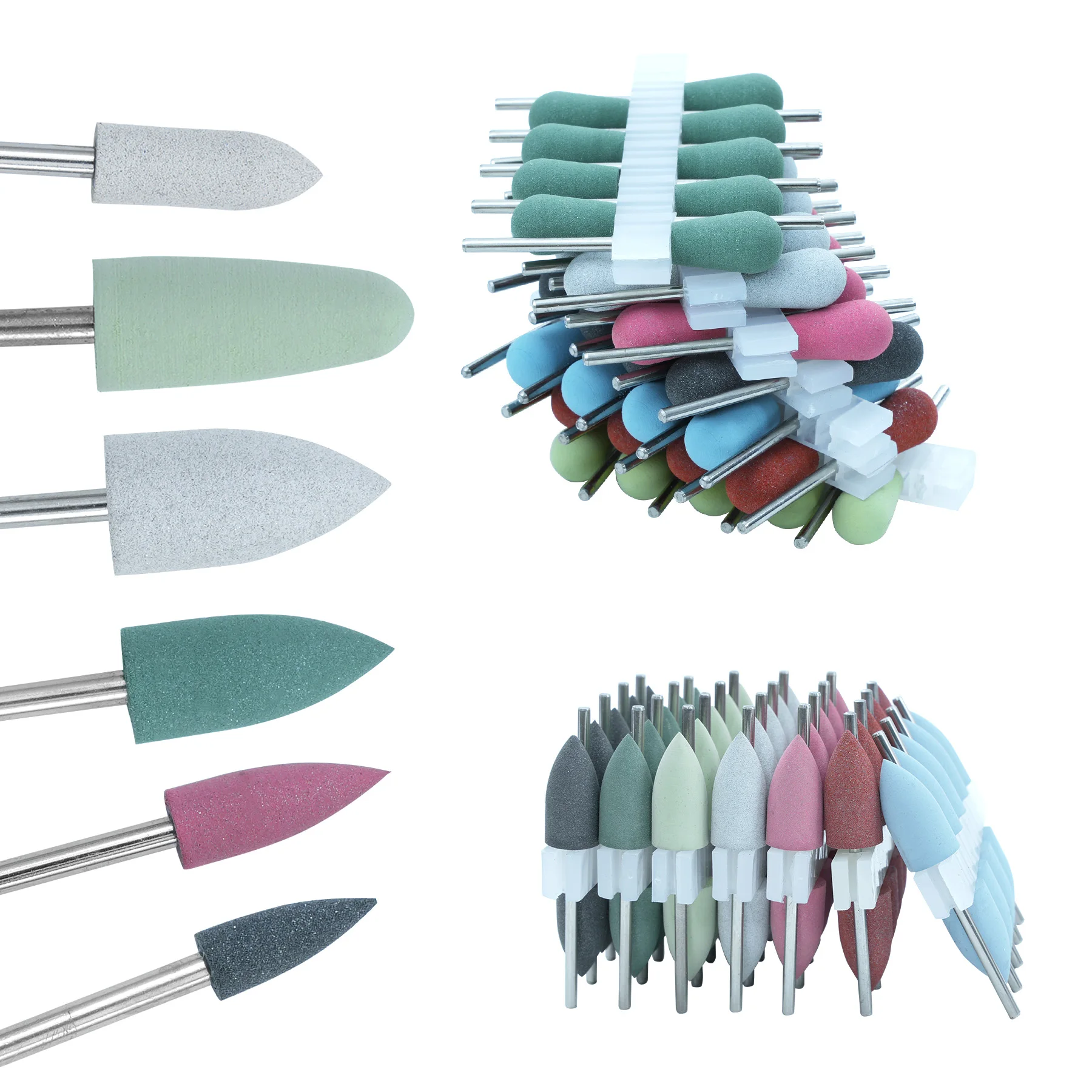 56 Types/Set Dental Silicone Rubber Polishers Burs 7 Colors Teeth ...