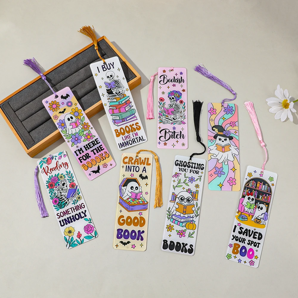 Halloween Acrylic Bookmarks Reading Skeletons Reading Spooky Readers ...