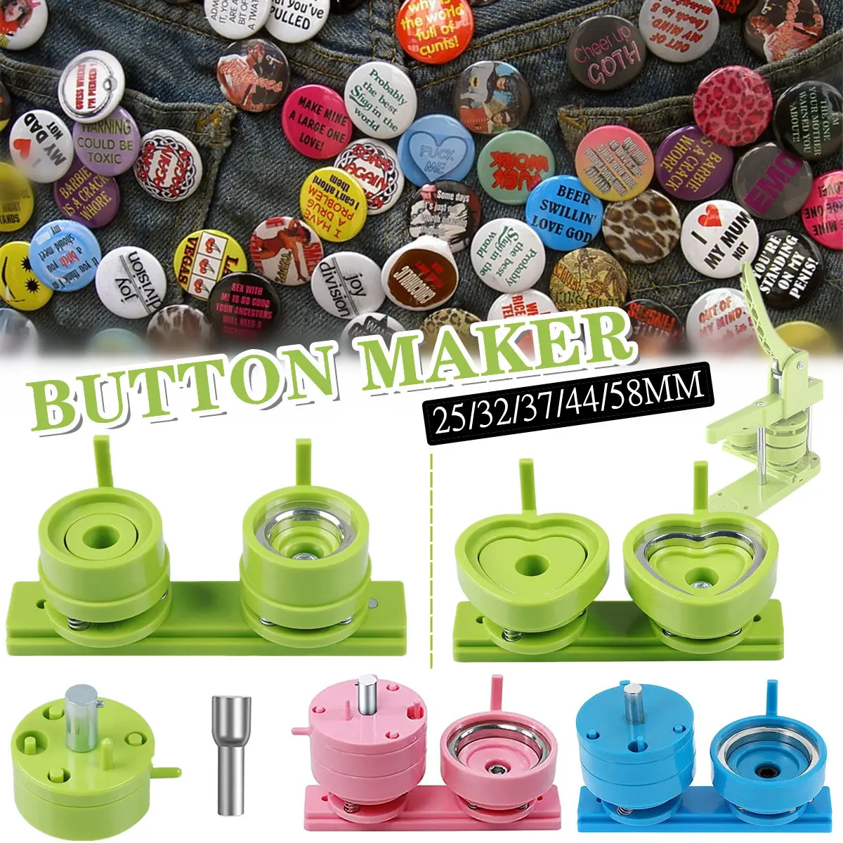 Badge-Button-Maker-Mold-25-58MM-Interchangeable-Die-Mold-Badge-Punching ...