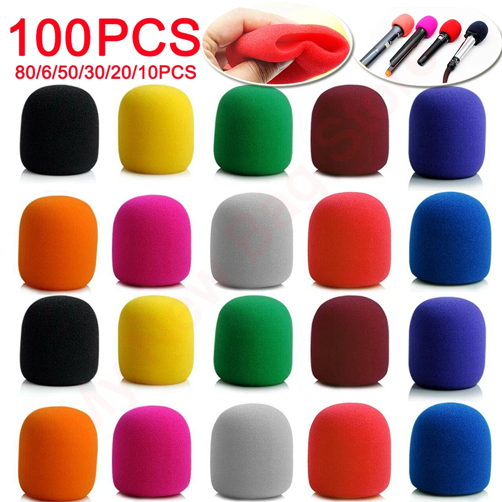 10-100PCS-Microphone-Windscreen-Foam-Cover-Thick-Mic-Covers-Foam-Mic ...