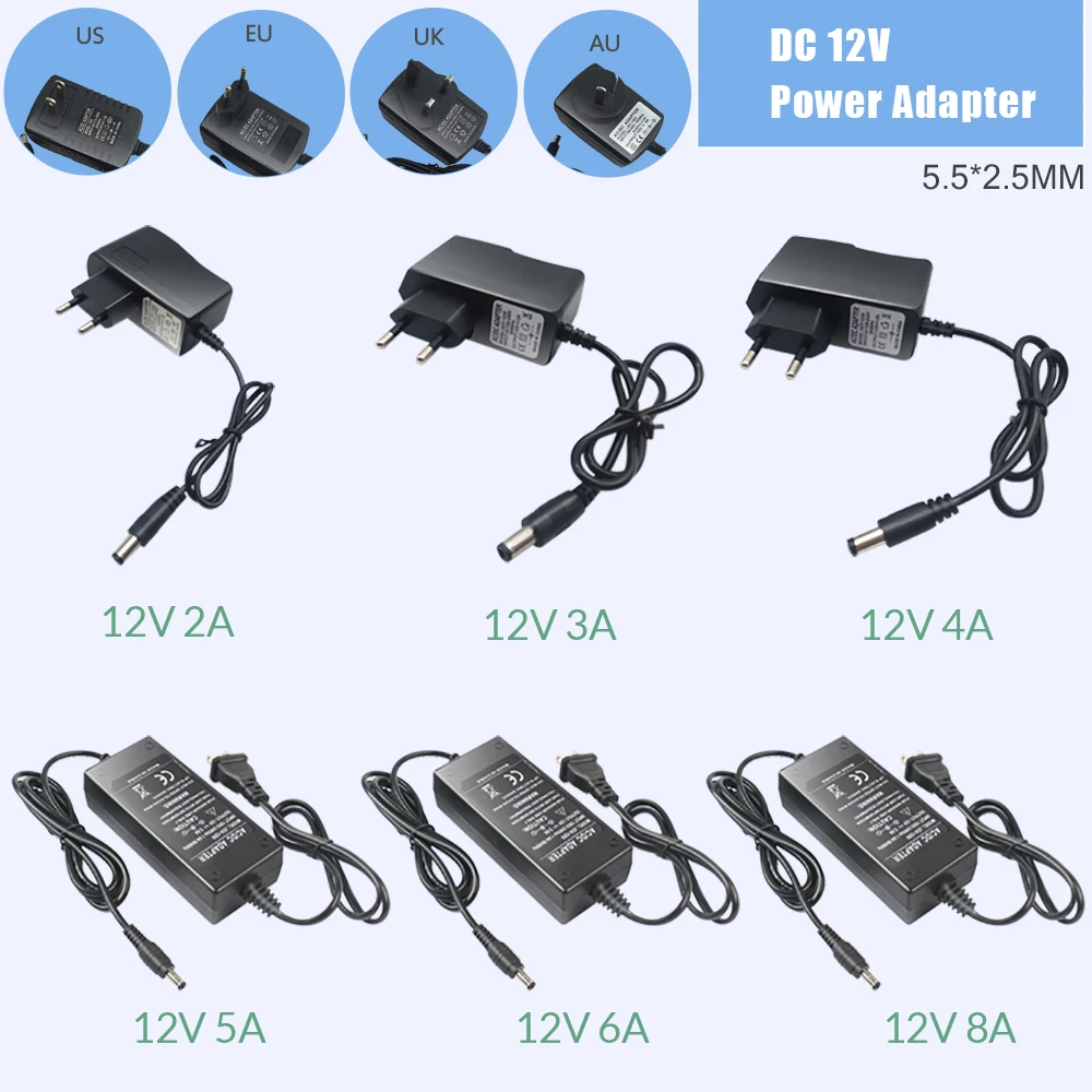 12V-Fat-Block-5A-Source-6A-Power-Supply-1A-4A-3A-Dc-Power-Adapter-Unit ...