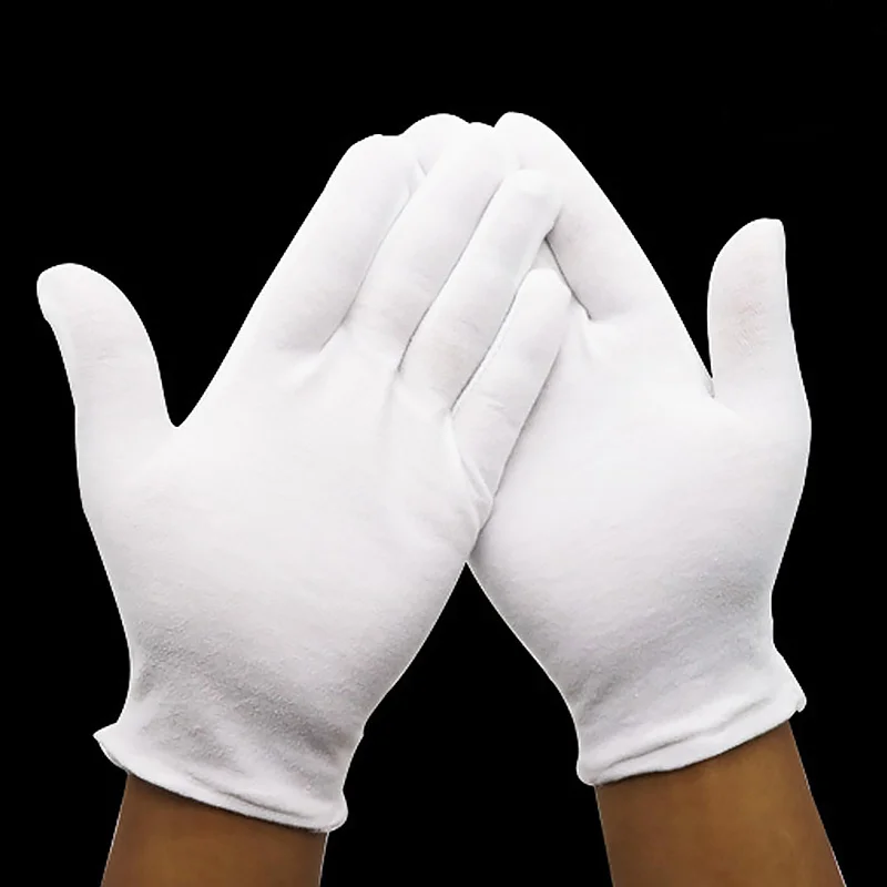 12-Pairs-White-Cotton-Gloves-Men-Women-Lining-Cloth-Working-Gloves ...