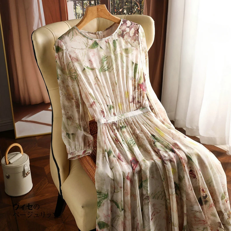 YCMYUNYAN-Silk-Print-Dresses-for-Women-Satin-Short-Sleeves-Loose-Summer ...