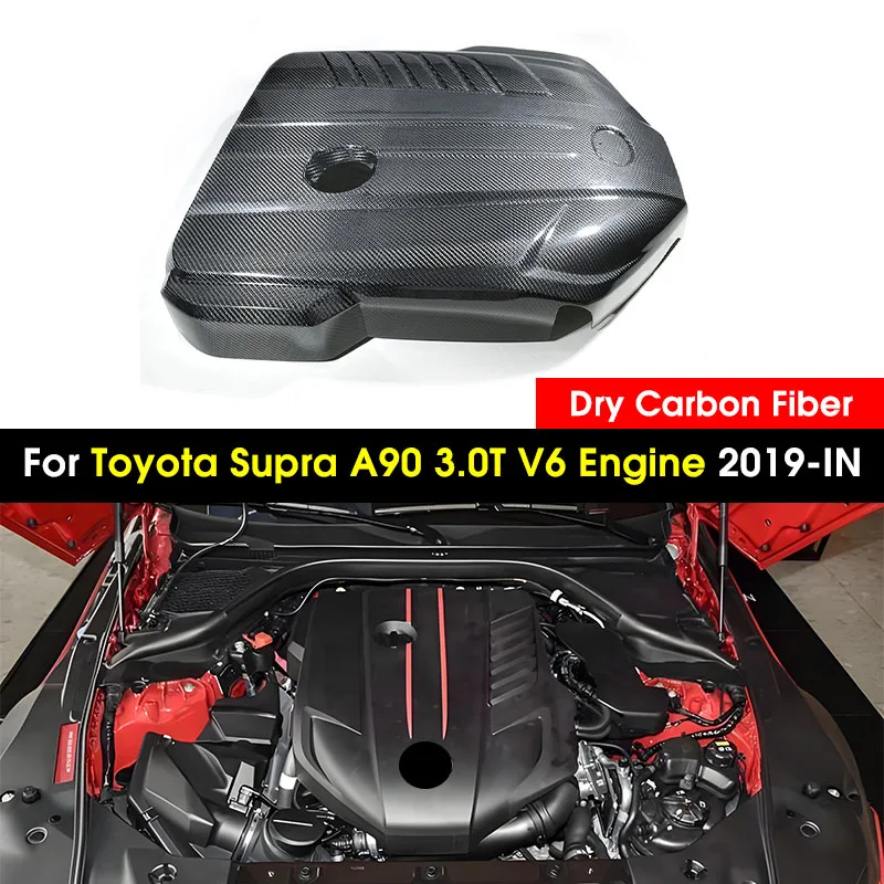 Full-Dry-Carbon-Fiber-Engine-Cover-Engine-Hood-Cover-Trim-Protector ...