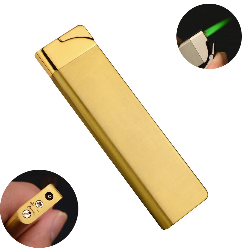 Metal-Straight-Windproof-Lighter-Cigarette-Cigar-Frosted-Inflatable-Gas ...