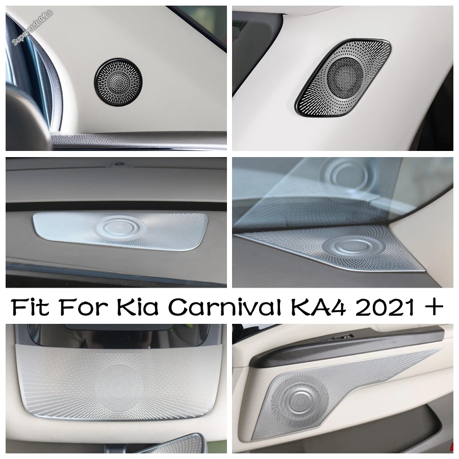 Audio-Stereo-Speaker-Decor-Cover-Loudspeaker-3D-Trim-Sticker-Black-Silver-For-Kia-Carnival-KA4 ...