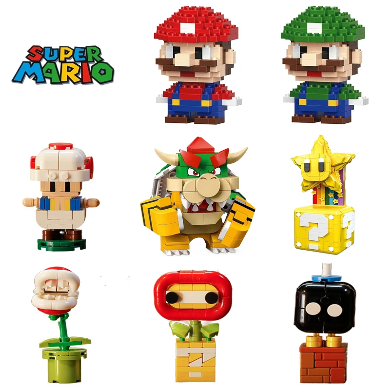 NEW Super Mario Bros Lega Mario Luigi Figure Building Blocks Cartoon ...