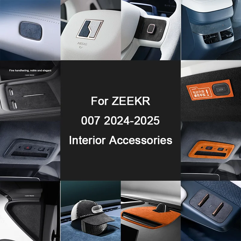 For ZEEKR 001 2024 2025 Super Suede Interior Stickers, Car Center ...