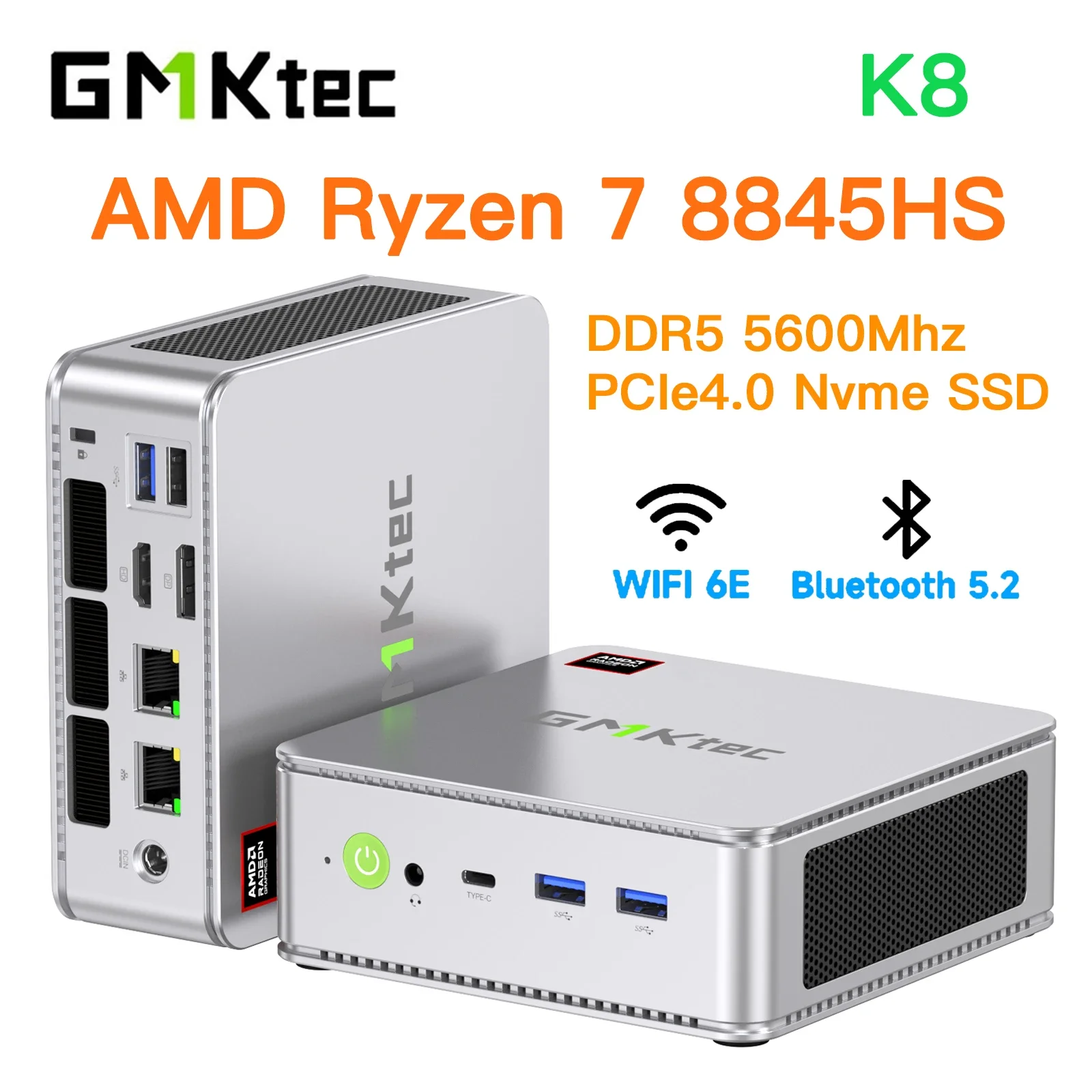 GMKtec-Mini-PC-Gamer-Computer-K8-Mini-PC-Ryzen-7-8845HS-Windows-11-Pro ...