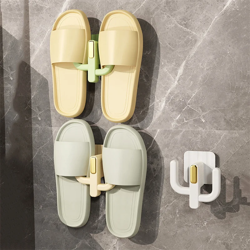 Bathroom-Slipper-Rack-Wall-mounted-No-hole-Bathroom-Wall-Hanging-Shoes ...