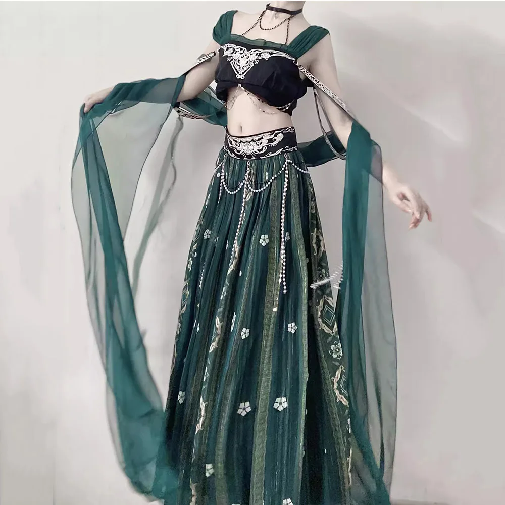 Dunhuang-Feitian-Hanfu-Dark-green-mural-fairy-Modified-Fairy-Costume ...