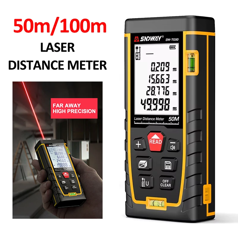 Laser-Distance-Meter-50m-Digital-Measure-Rangefinder-Distance-Area ...
