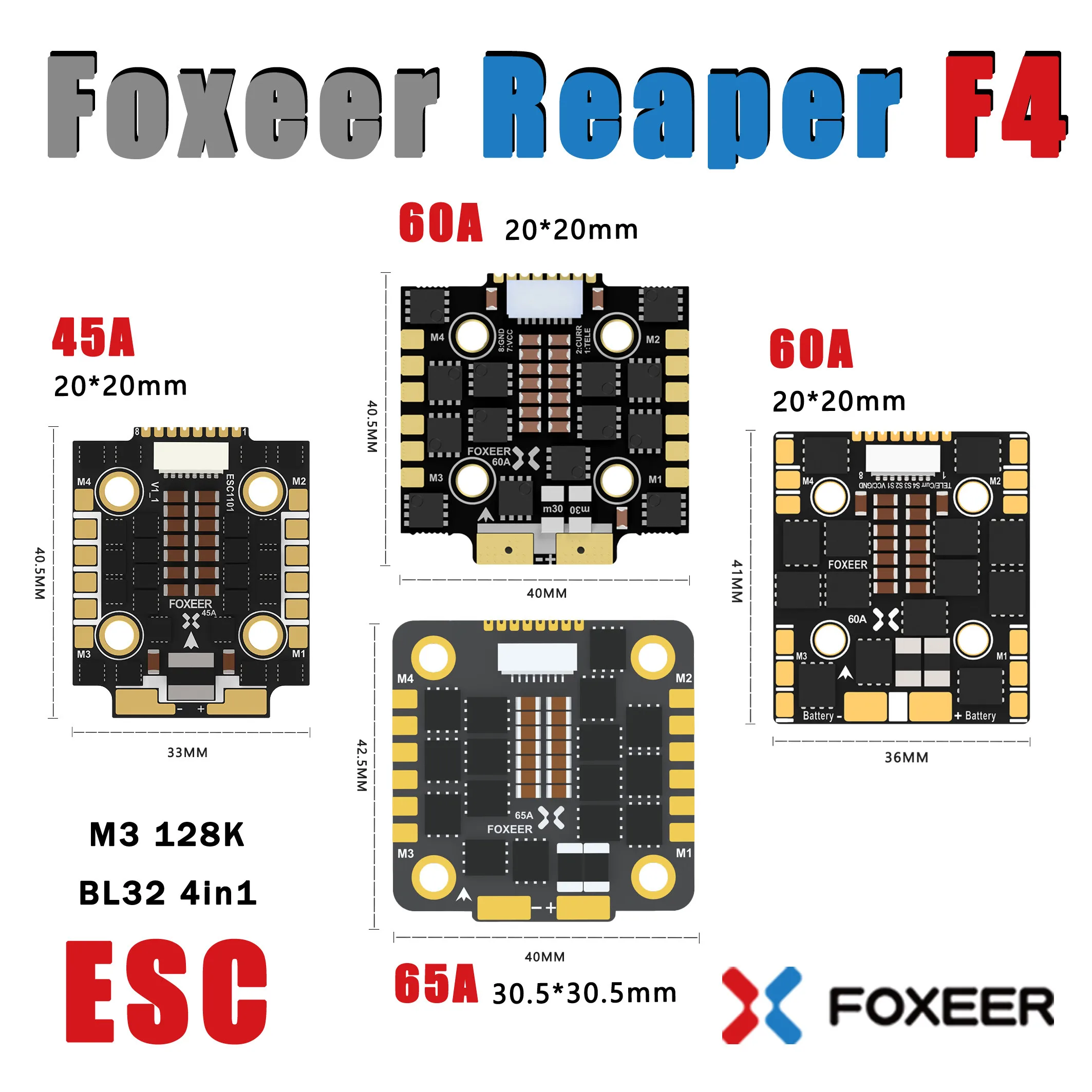 Foxeer-Reaper-F4-Mini-45A-60A-65A-4in1-Esc-Ingebouwde-BLHeli32-Dshot-9 ...
