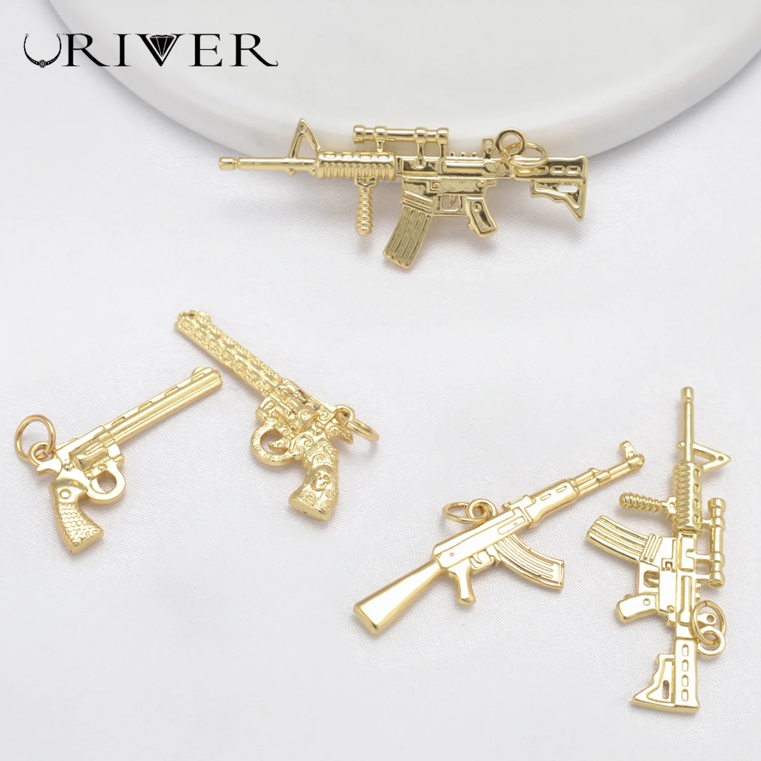 LJRVER DIY Charms Machine Gun Assault Rifle Ak-47 Pendants for ...