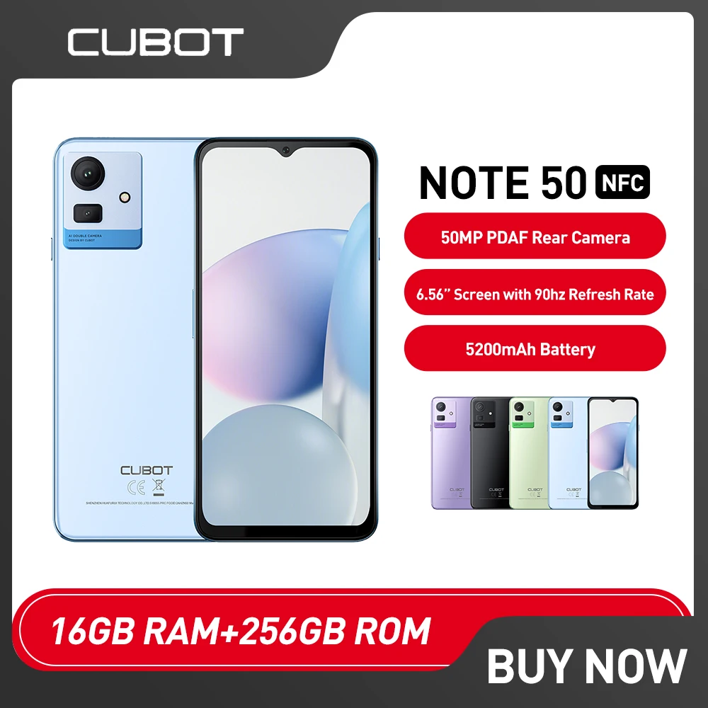 Cubot-NOTE-50-Smartphone-16GB-RAM-8GB-8GB-Extended-256GB-ROM-6-56-90Hz ...