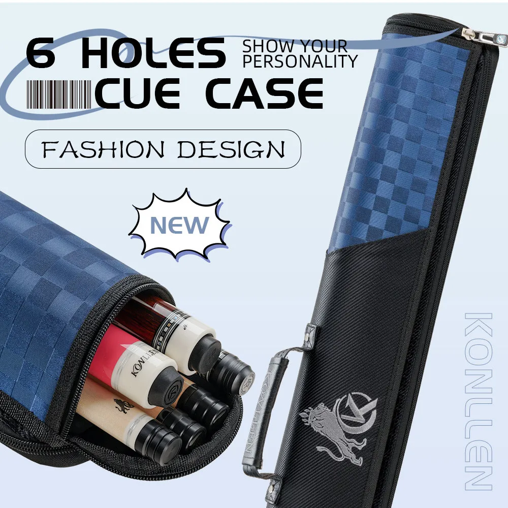 KONLLEN-Hard-Pool-Cue-Case-6-Holes-Carrying-Billiard-Bag-2x4-Cue-bag ...