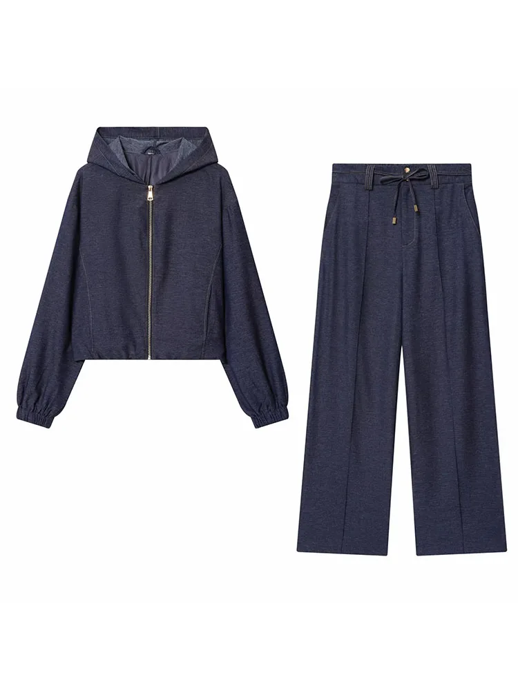 Femmes 2025 Chic solide Streetwear costume décontracté fermeture éclair ...