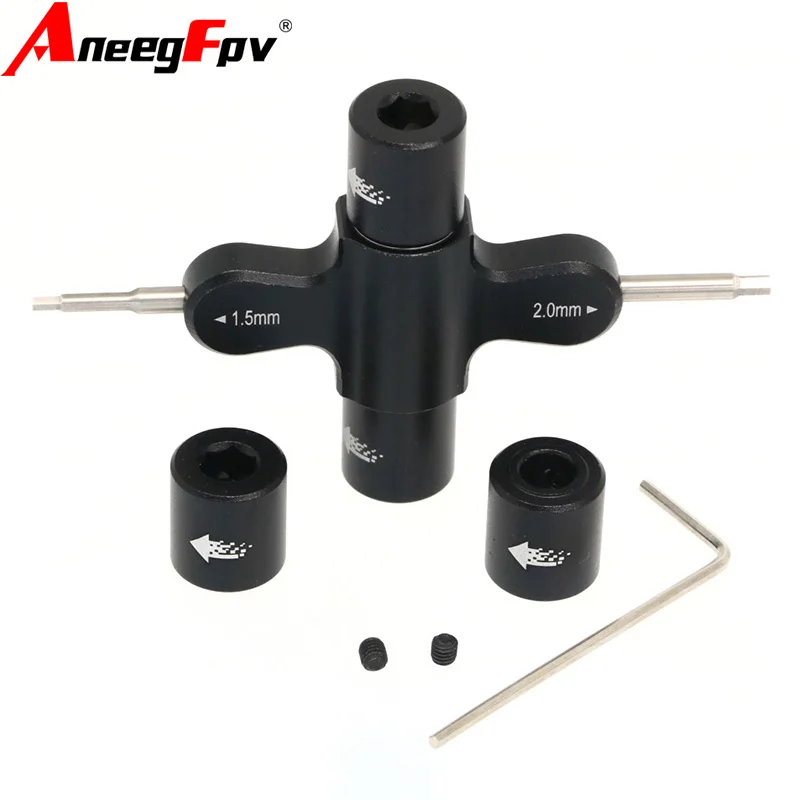RC M3 M5 Quad Wrench with Built in One Way Bearing Tool 1.5mm 2mm ...