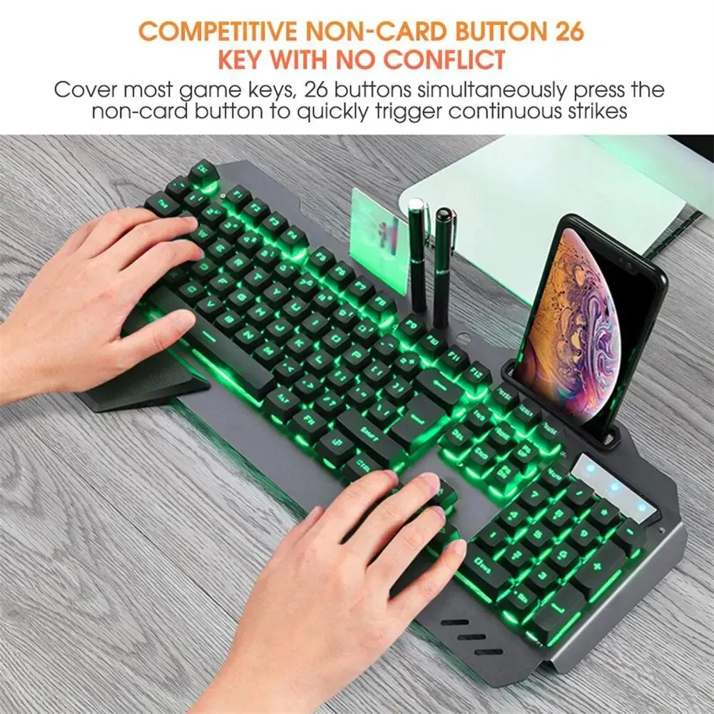 Mechanical Gaming Keyboard Wired Computer Keyboard With RGB Colorful ...