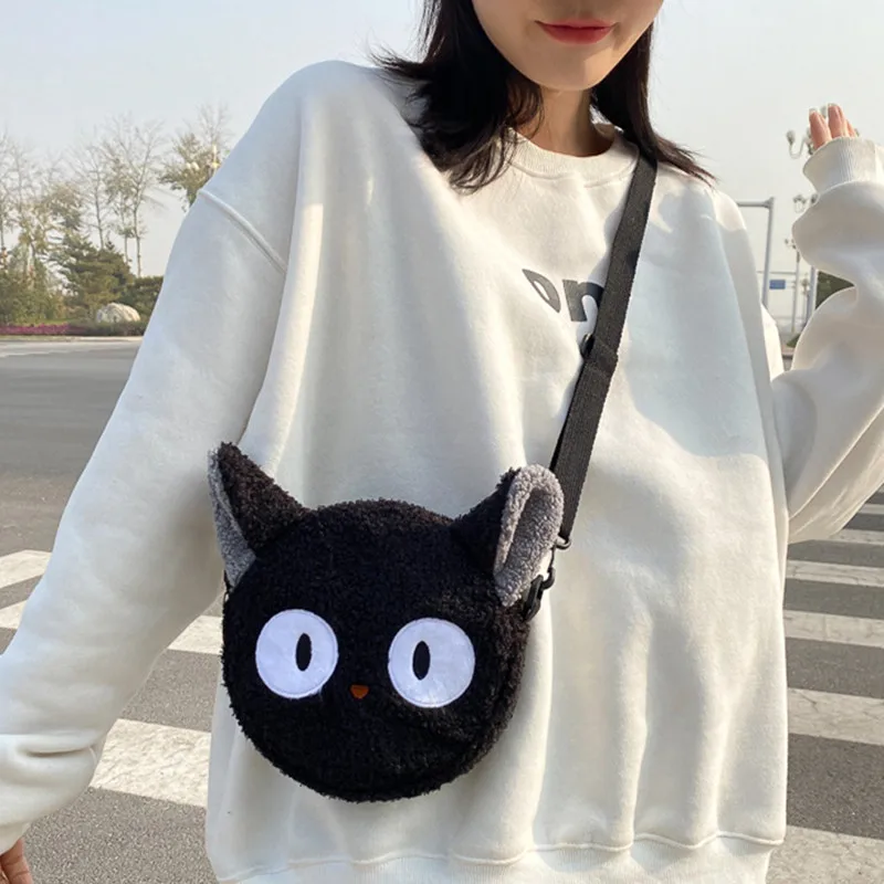 Anime Kiki's Delivery Service Cosplay Black Jiji Cartoon Plush Shoulder ...