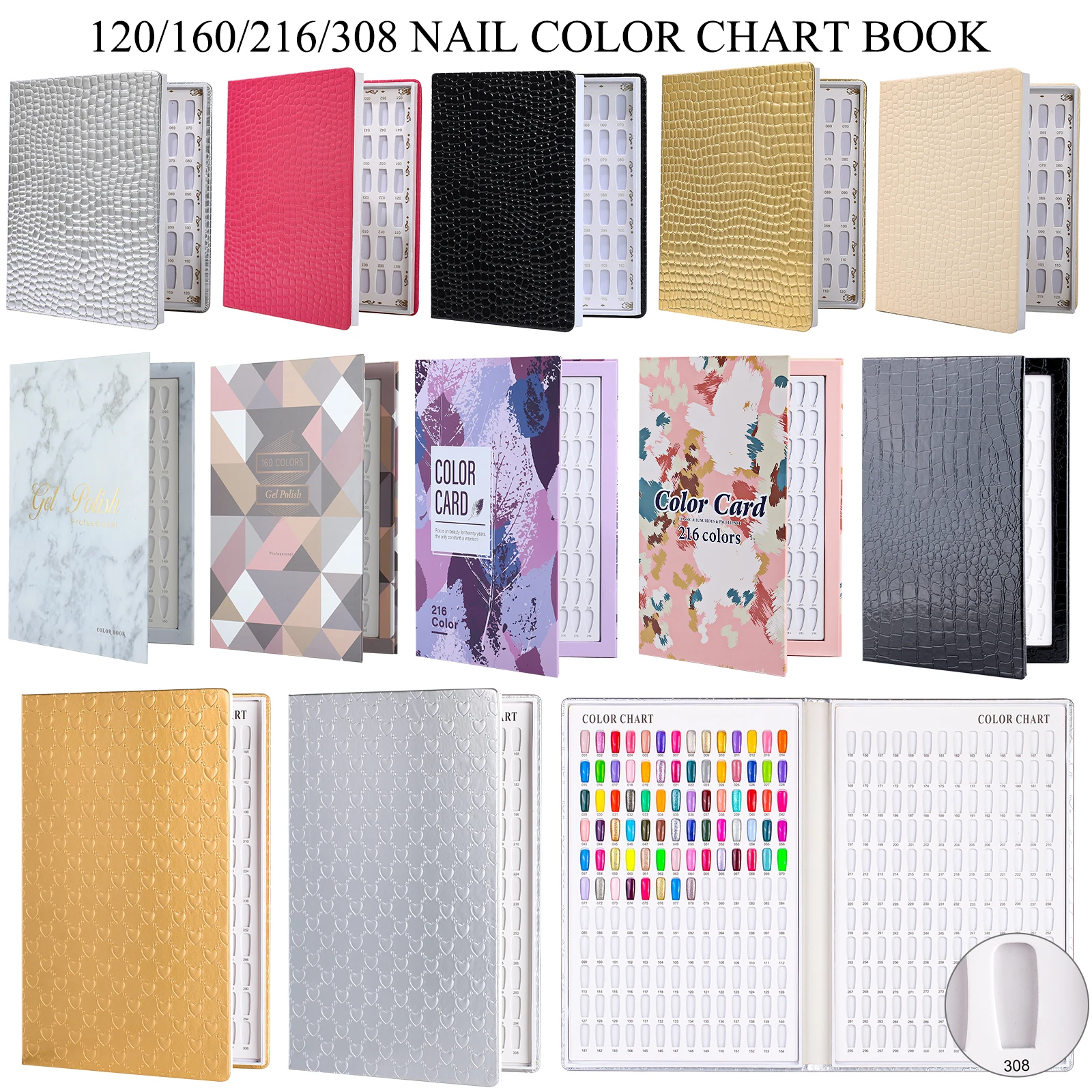 120-160-240-308-Nail-Display-Book-Tips-for-Display-Color-Book-Nail ...