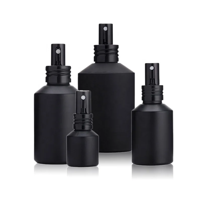 2Pcs-Frosted-Matte-Black-Glass-Spray-Atomizer-Bottle-with-Aluminum-Lid ...
