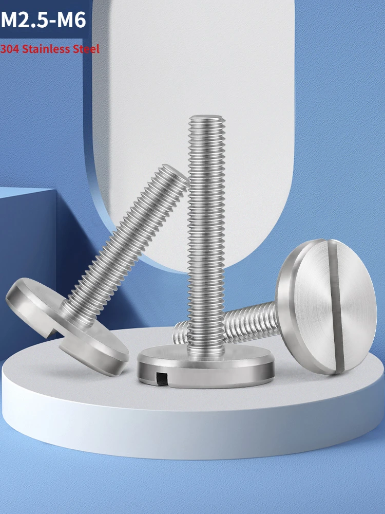 초대형 플랫 헤드 슬롯 나사 플랫 라운드 헤드 볼트, M2.5 M2 M3 M4 M5 M6 304 스테인리스 스틸 1 워드 슬롯