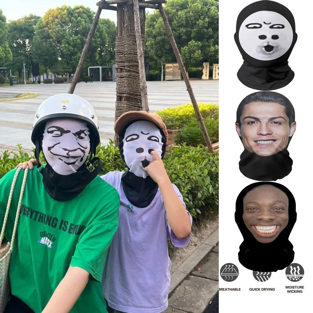3D Full Face Mask Visual Mesh Mask Realistic Celebrity Face Halloween ...