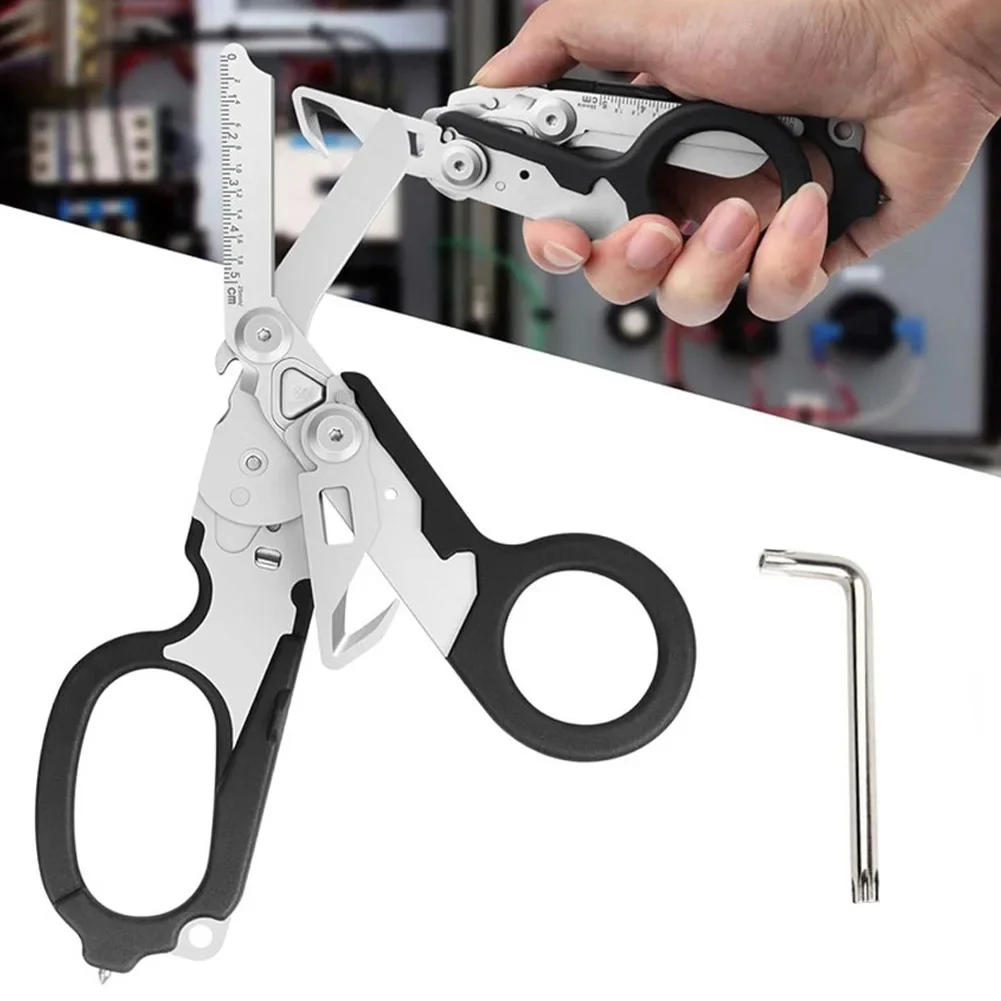 1PC-Multi-Functional-Tactical-Foldable-Medical-Scissors-Ruler-Wrench ...