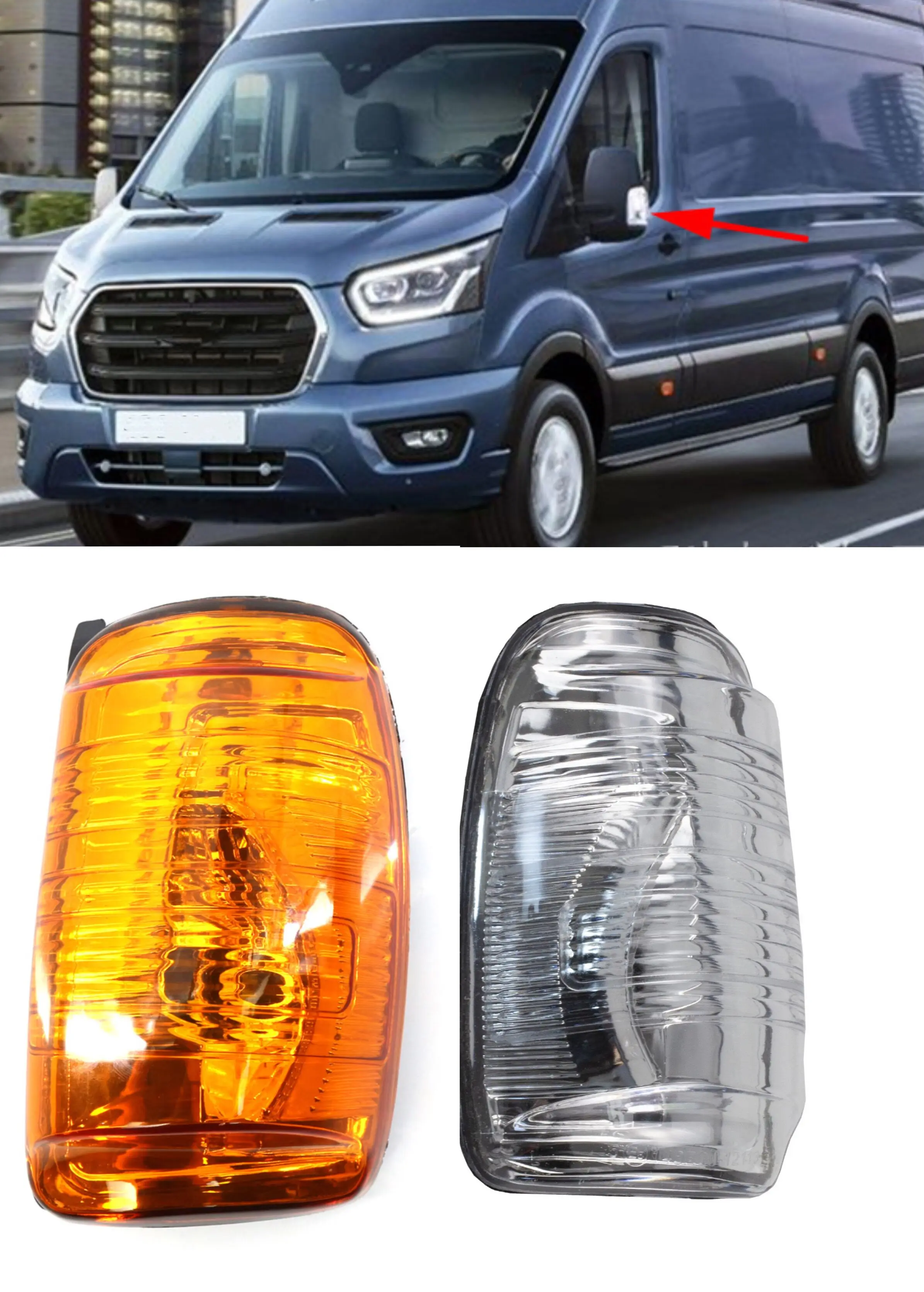 Turn-Signal-Light-Lamp-Cover-For-Ford-Transit-MK8-2014-2020-Car-Side ...