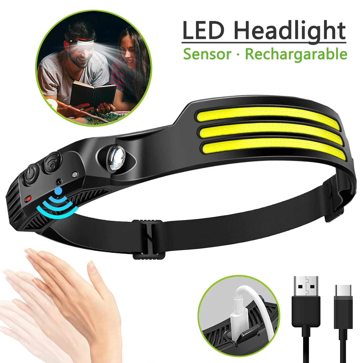 Headlamp-Rechargeable-Sensor-Head-Lamp-LED-Head-Lights-Flashlight-For ...