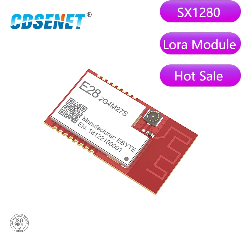 SX1280 500mW LoRa BLE 모듈 2.4 GHz 무선 송수신기 E28 2G4M27S SPI 장거리 2.4 ghz ...