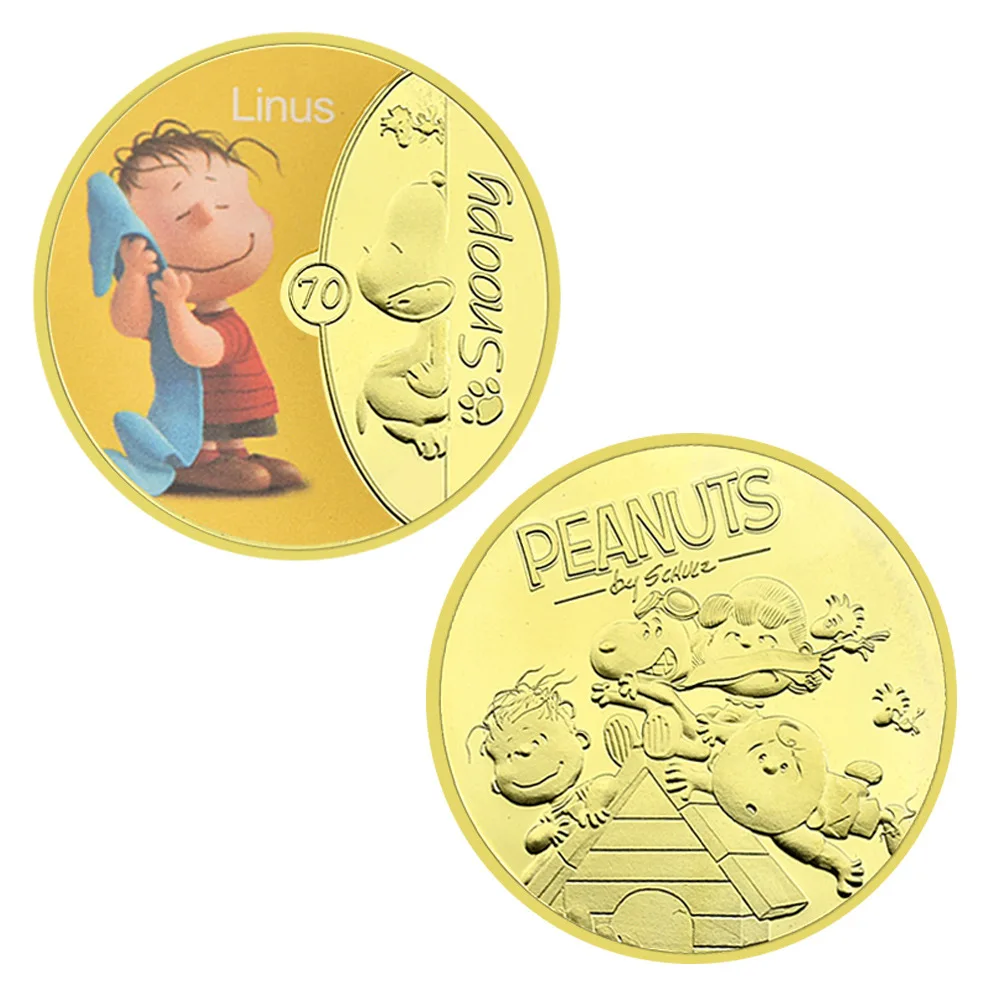 Monedas conmemorativas de Snoopy, juguetes de anime, monedas ...