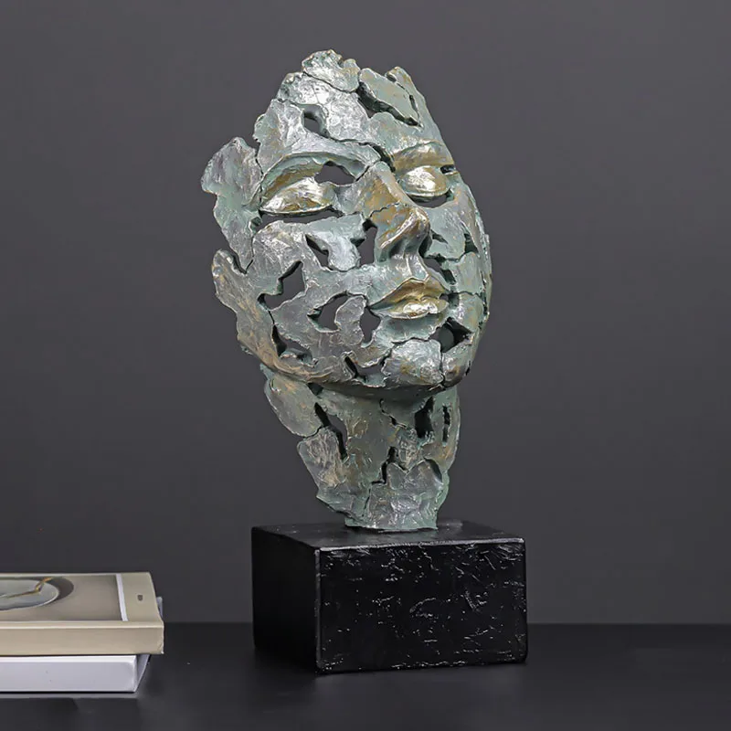 Máscara tallada abstracta creativa nórdica, escultura de Artware ...