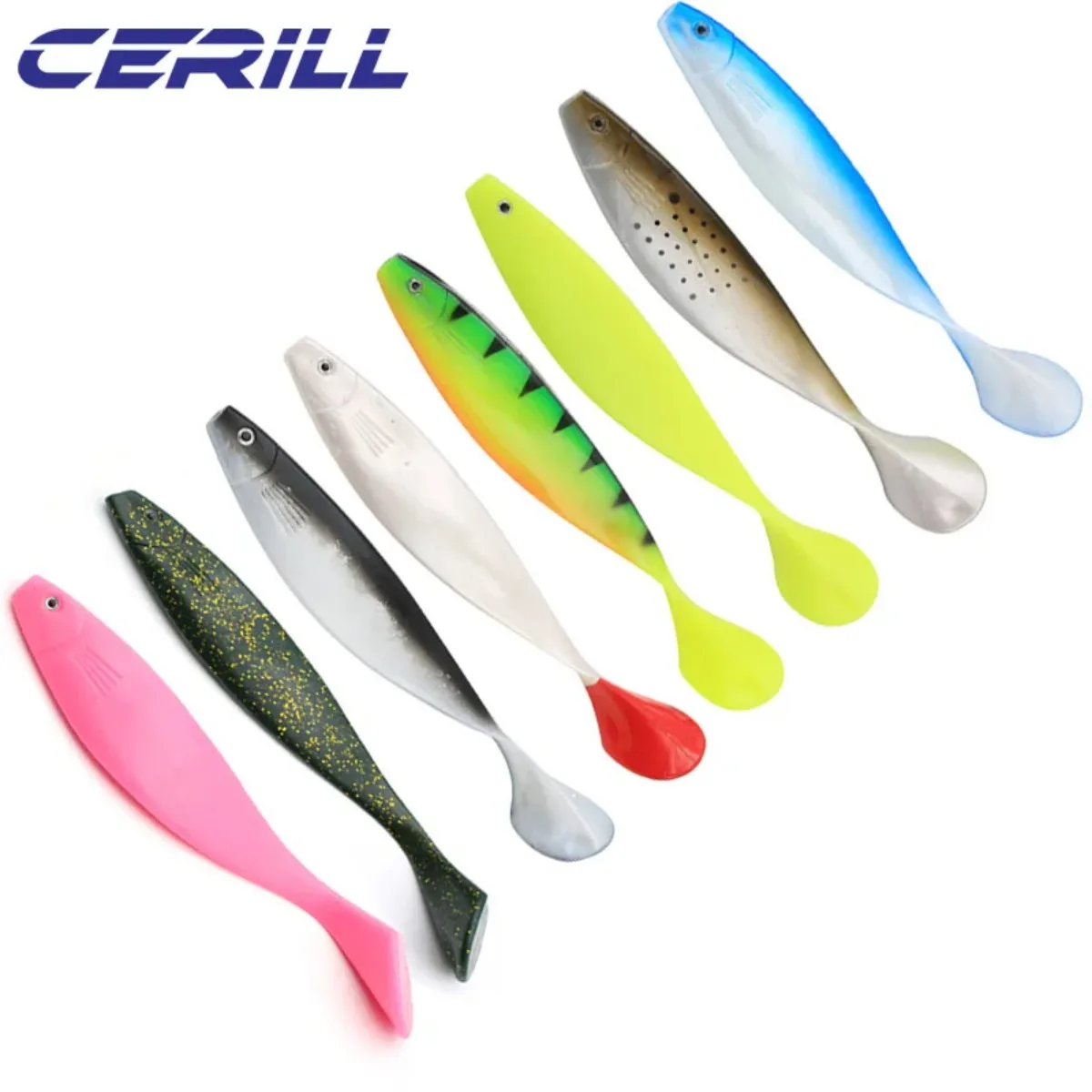 Cerill 1 PC 235mm 70g Big Soft Fishing Lure Paddle Tail Jigging ...