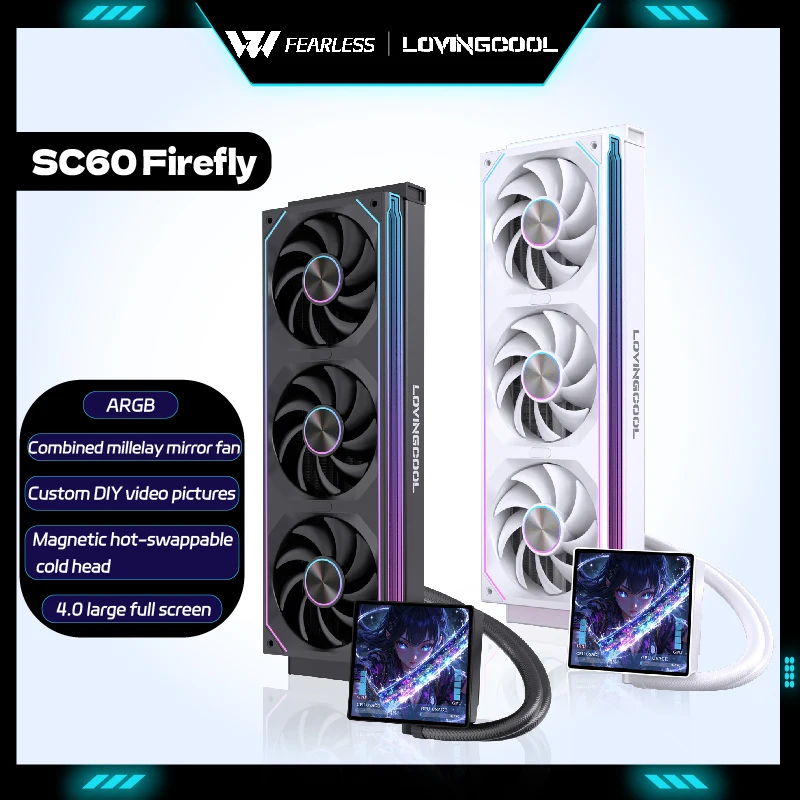 LOVINGCOO SC60 Firefly 360 CPU liquid cooler ARGB conjoined fan 4.0 ...