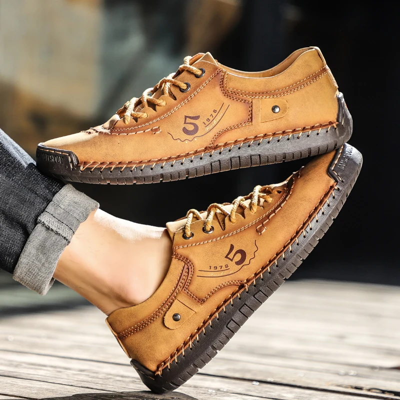 New-Men-Leather-Casual-Shoes-Outdoor-Comfortable-High-Quality-Fashion ...