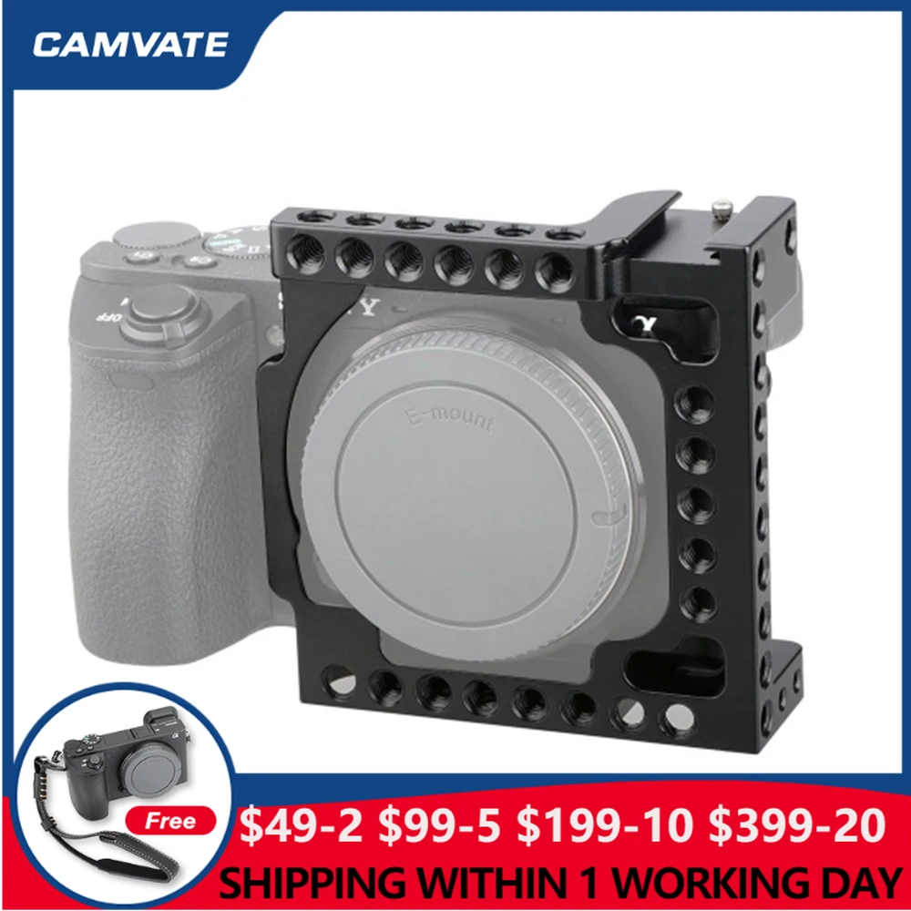 Camvate Camera Cage Rig With Cold Shoe Mount &1/4"-20 Threads For Sony ...