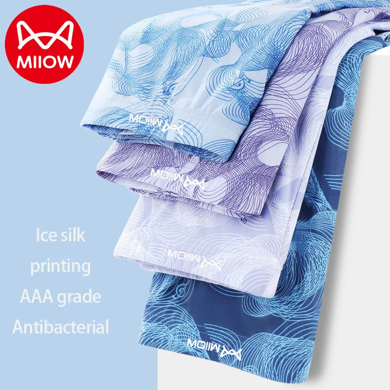 MiiOW-4pcs-Ice-Silk-Print-Men-s-Underwear-Seamless-Breather-Boxer-Shorts-AAA-Antibacterial-Sexy ...