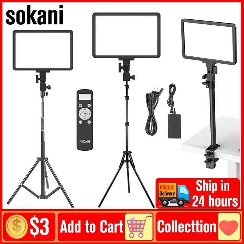 Sokani-Dimmable-LED-Video-Light-Panel-L-mpada-de-preenchimento-Ilumina ...