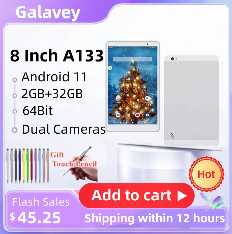 Tabletas A133 de 8 ", Android 11, Quad Core, 2GB de RAM, 32GB de ROM ...