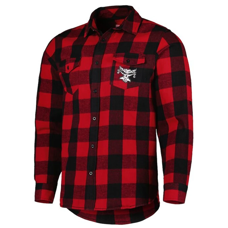 Brock Lesnar Beast Flannel Shirt Mens Red Motorcycle Shirt Wrestling ...