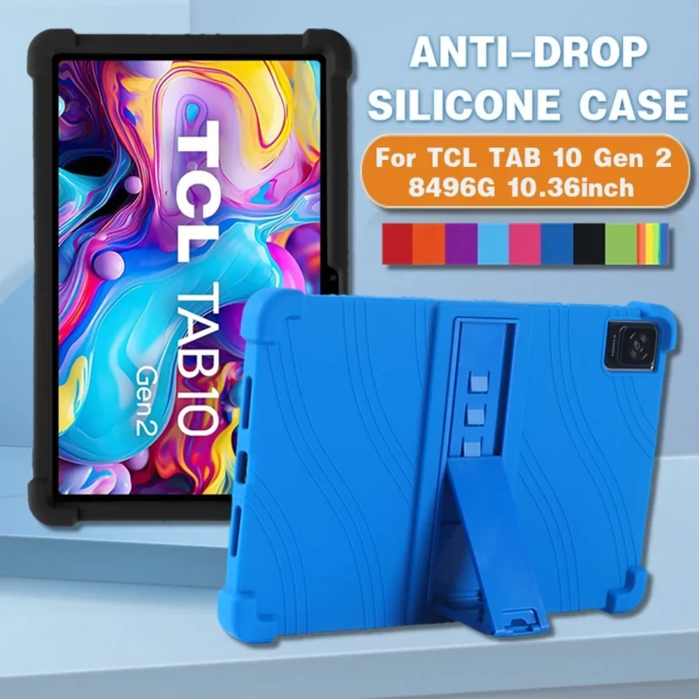 4 Thicken Cornors Silicone with Kickstand Cover For TCL Tab 10 Gen 2 ...