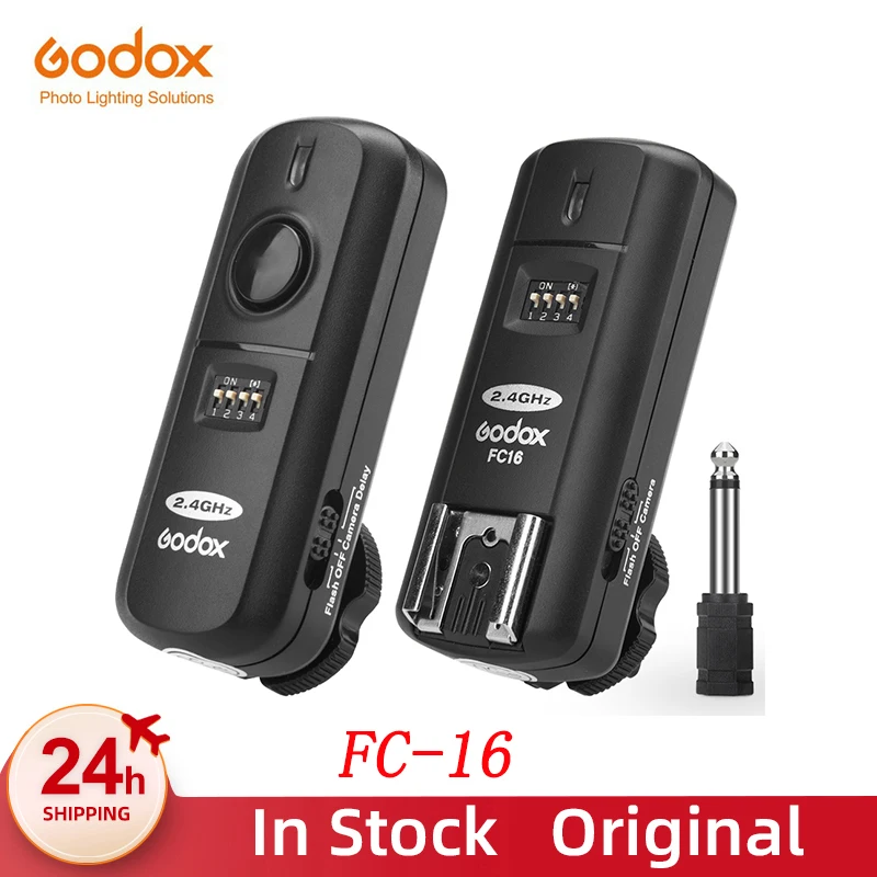 Godox FC 16 무선 원격 플래시 스튜디오 트리거 및 수신기 셔터, 캐논 니콘 카메라용, 2.4GHz, 16 채널 ...