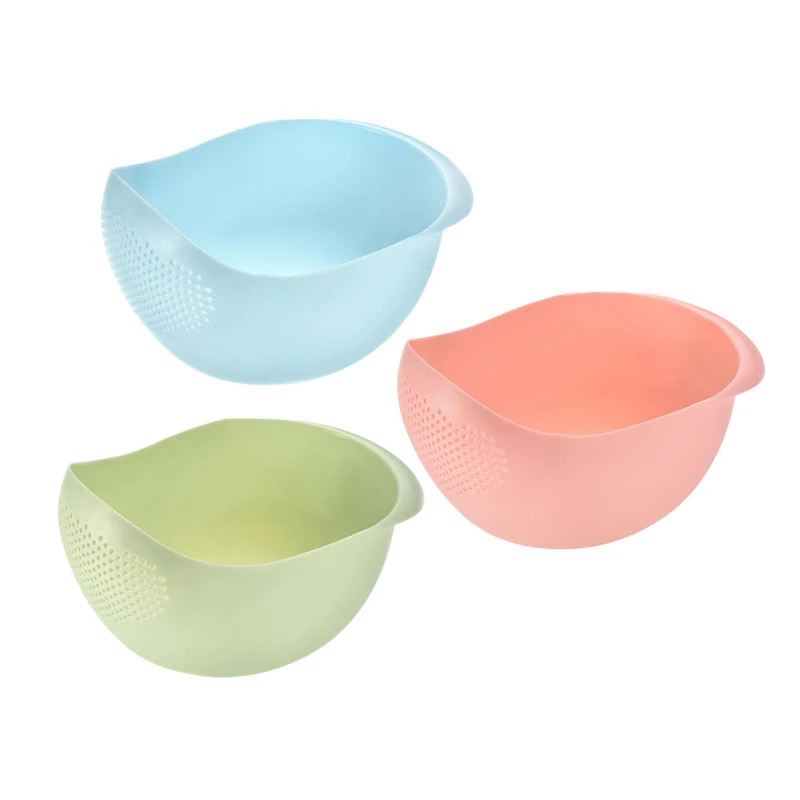 Kitchen Rice Washing Filter Food Grade Plastic Draining Basket Basin ...